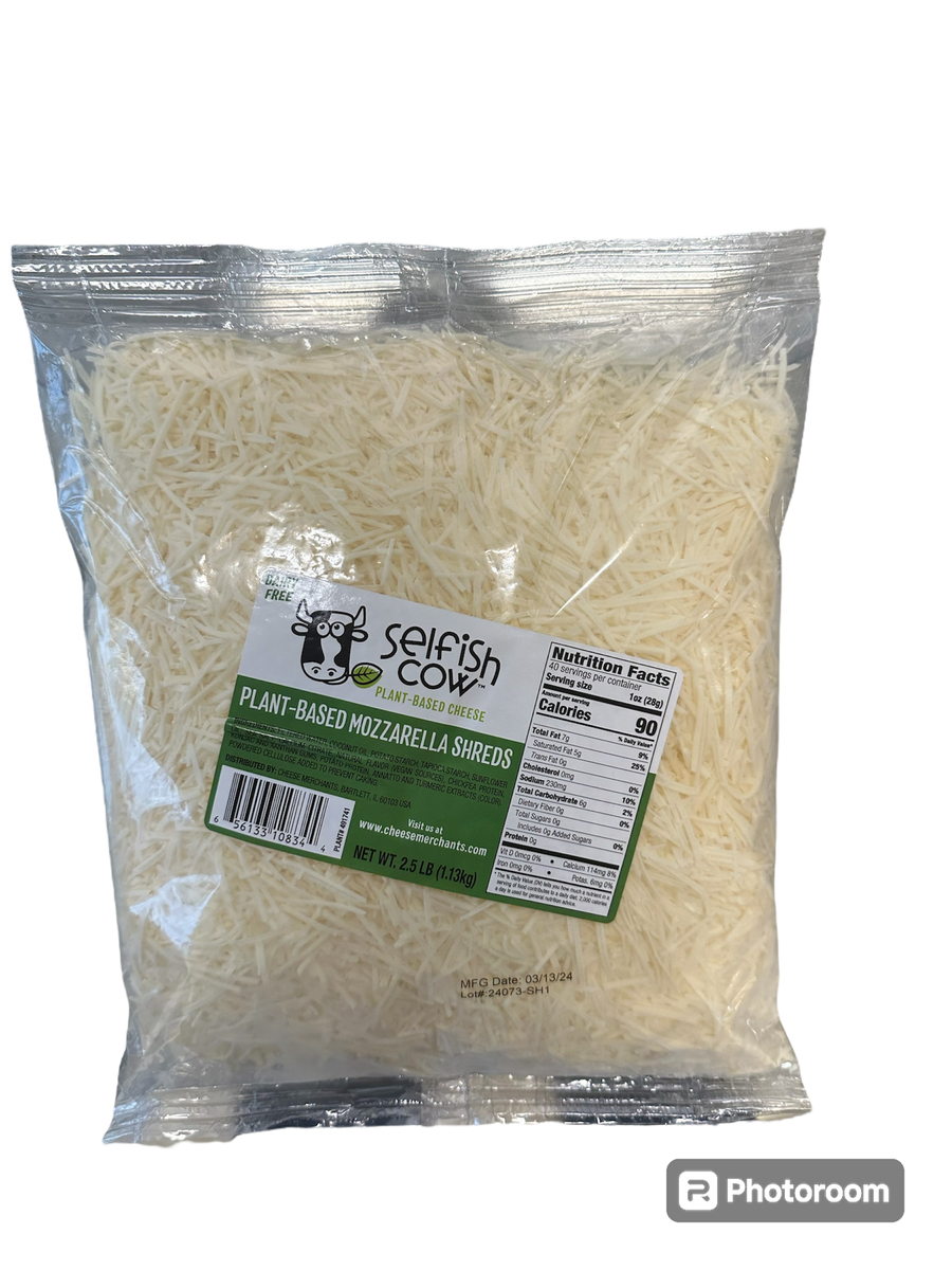 203048 - (VEGAN MOZZARELLA SHRED PLANT BASED - SELFISH COW 4/2.5LB ...